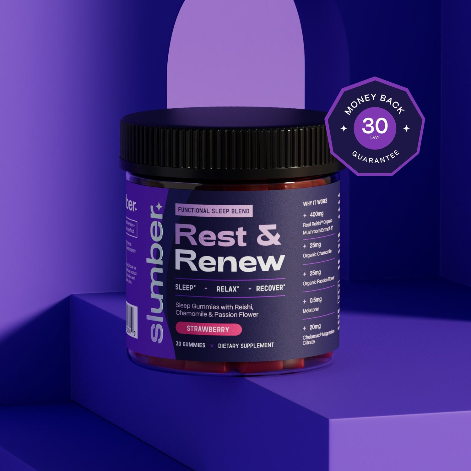 Rest & Renew Mushroom Sleep Gummies | Organic | 30 Day Guarantee
